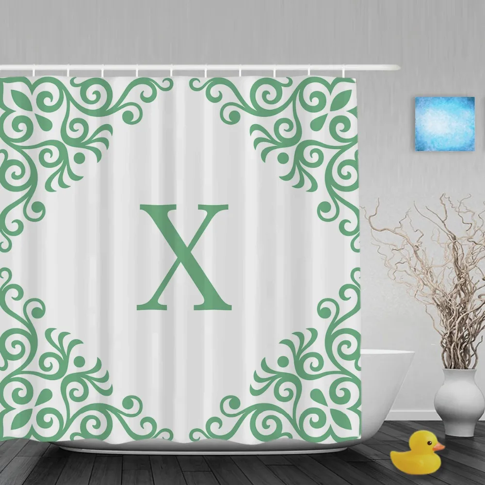 Personalized Vintage Look Decor Shower Curtain Custom Monogram Bathroom