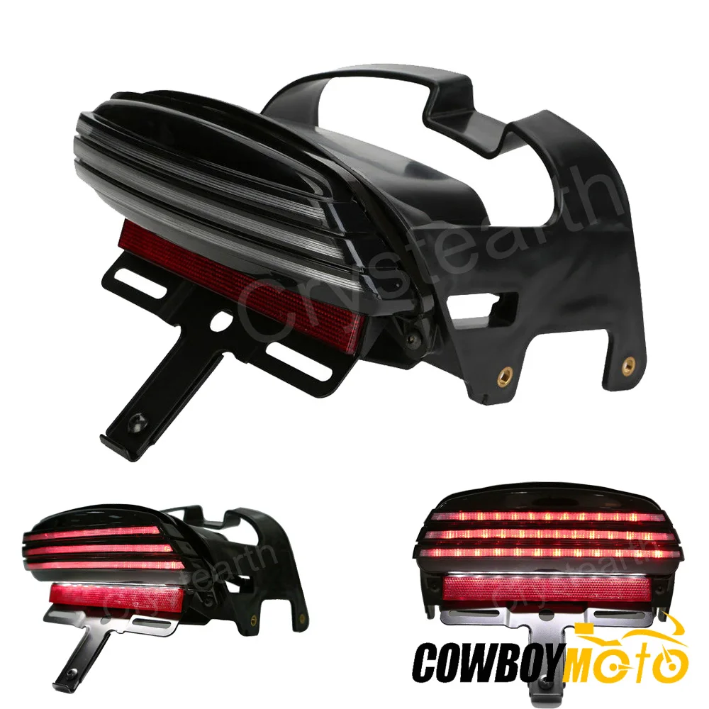 Black-Tri-Bar-Fender-LED-Tail-Brake-Light-For-Harley-Dyna-Fat-Bob-FXDF ...