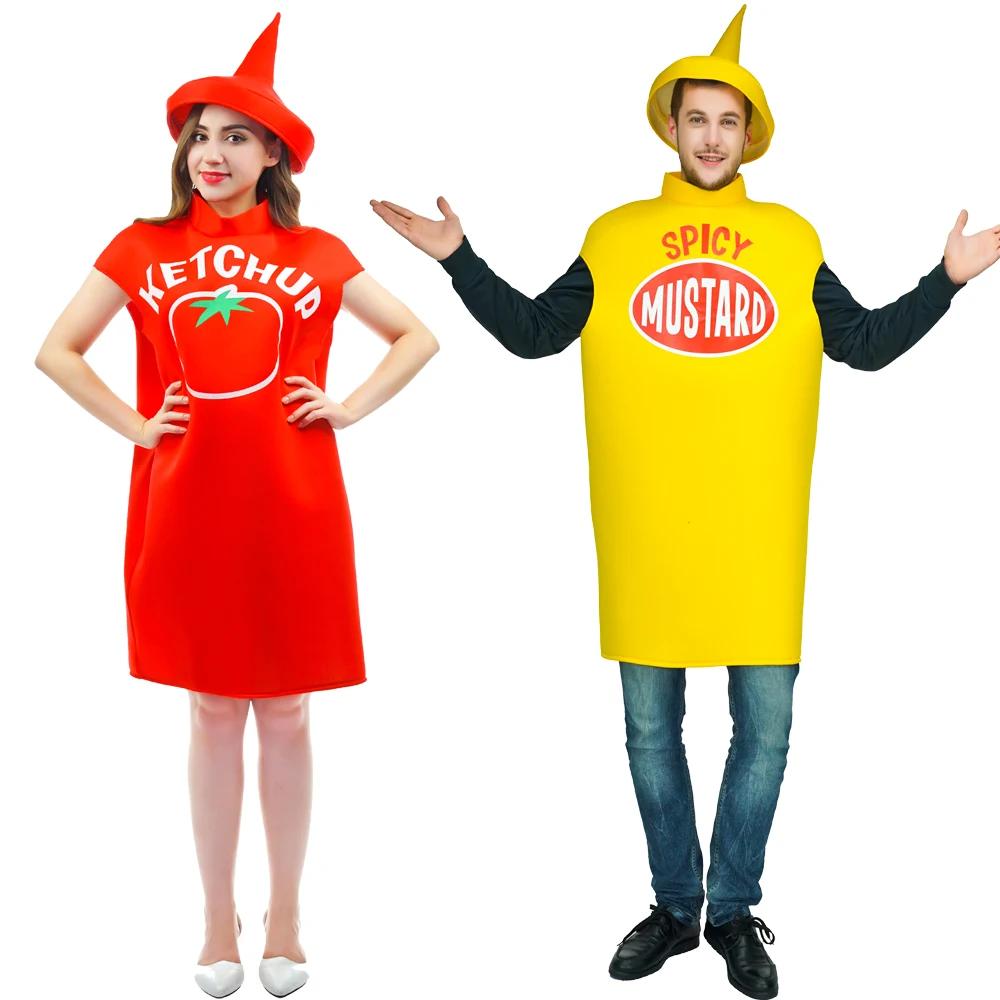 2018 New Customized Free Size Tomato Ketchup Costume Spicy Mustard