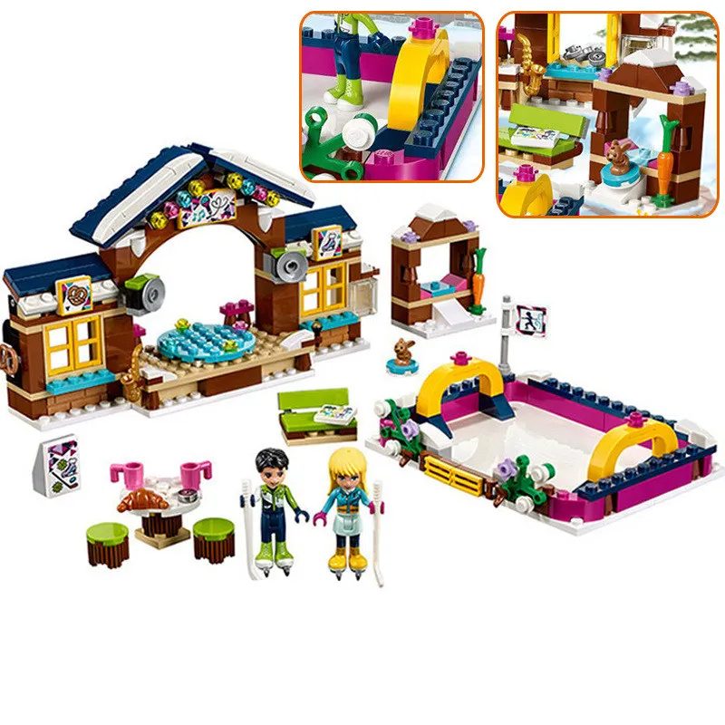 328pcs Ski Resort Ice Rink Friends Model Girl's Building Block Toy ...