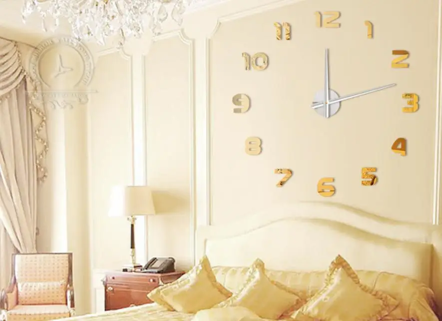 Модные Diy большие 3d зеркальные настенные стикеры большие домашние декоративные часы