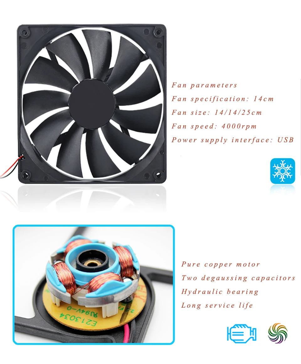 140 мм DC 5 в USB вентилятор охлаждения для netgear R6100/R6200/R6250 ...