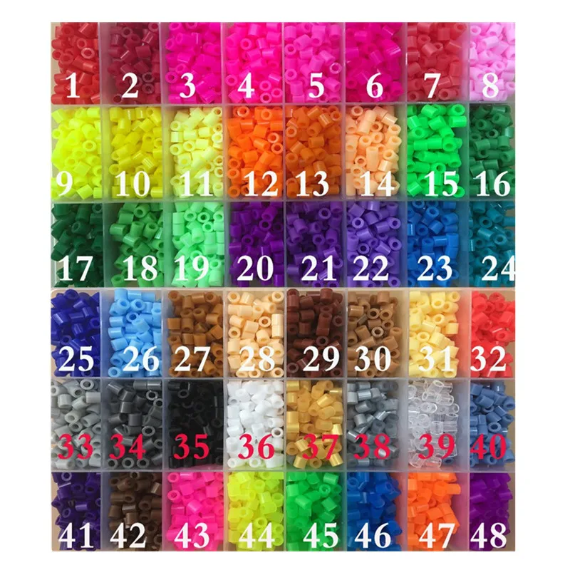 48 Colors Perler Beads 5mm Hama Beads Puzzle Education Toy Jigsaw ...