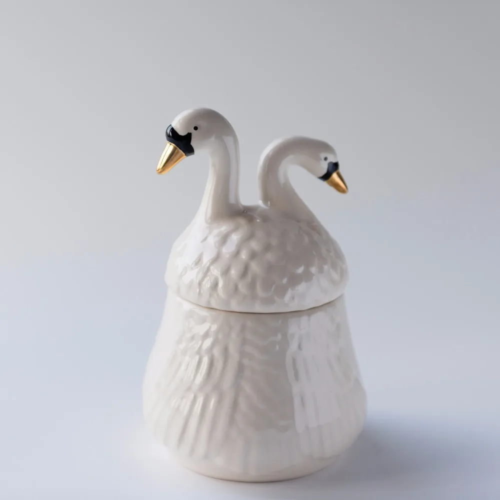 1pce The Danish design Ceramic creative storage jars, flamingo ceramic ...