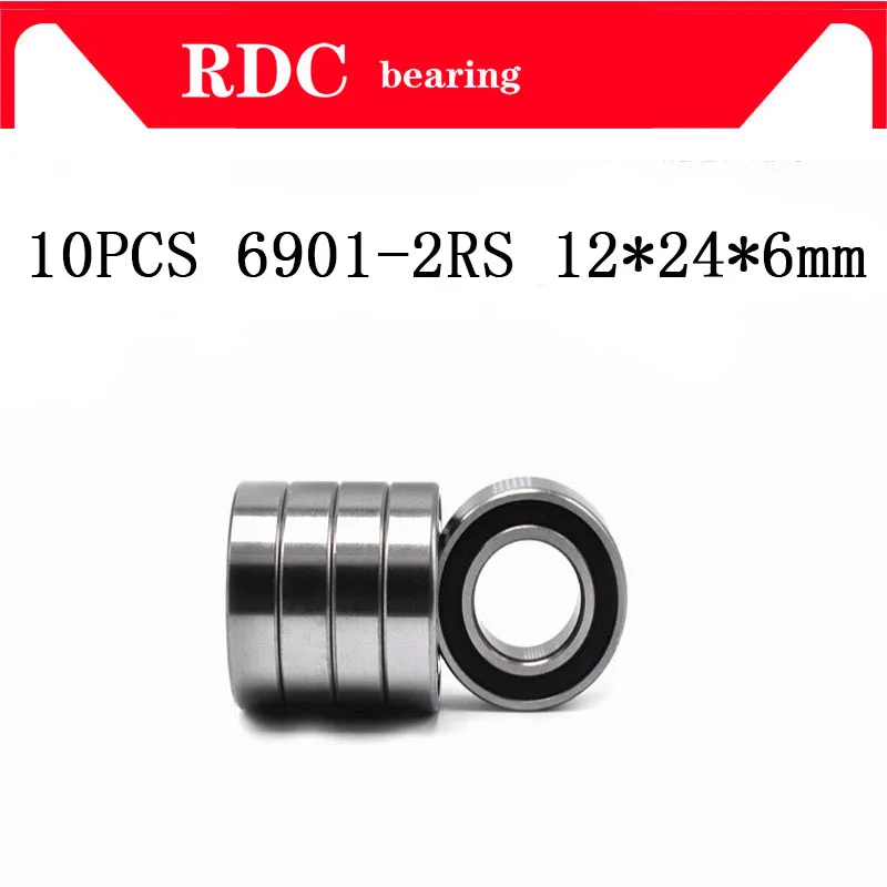 10PCS ABEC 5 6901 2RS 61901RS 6901RS 6900 2RS 12x24x6mm 고품질 미터법 얇은 섹션 ...