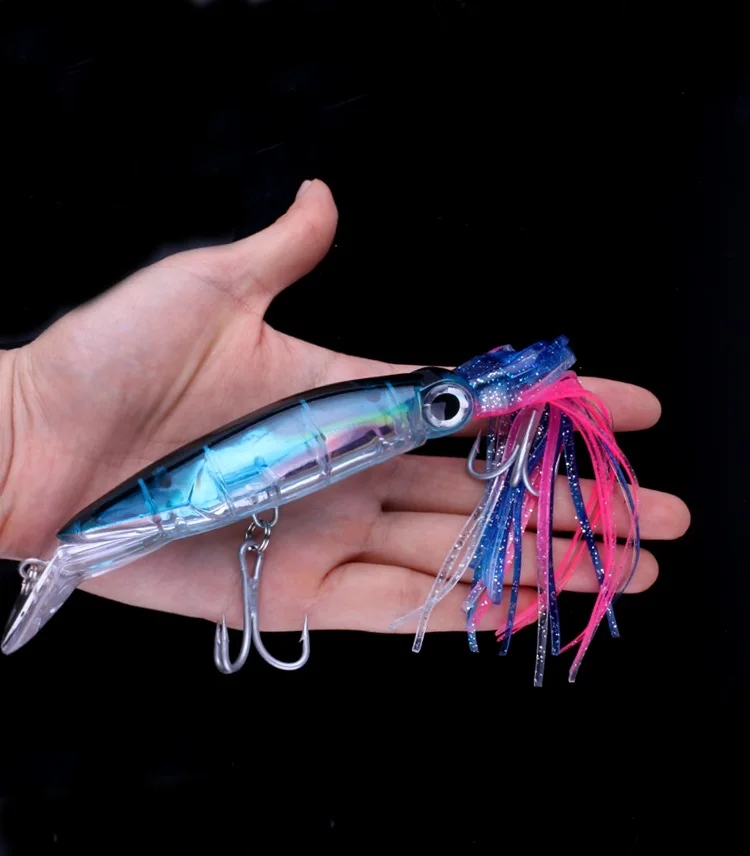 1pcs Octopus Fishing Lure 14cm 40g Squid Skirts Trolling Artificial ...