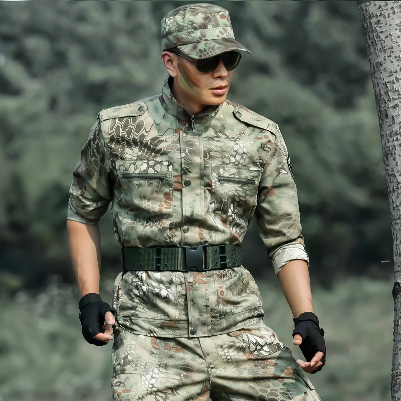 Men's Sets Military Tactical Uniform Shirt + Pants Camouflage Combat ...