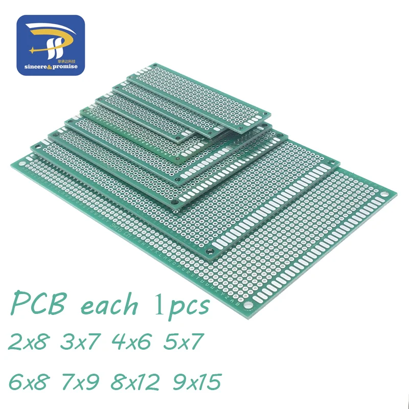 8pcs PCB Prototype Board 2.54mm Circuit Tinned Universal Stripboard ...