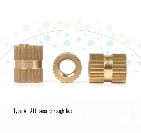 M3 Brass nut,Type A all pass through plastic injection molding pre ...