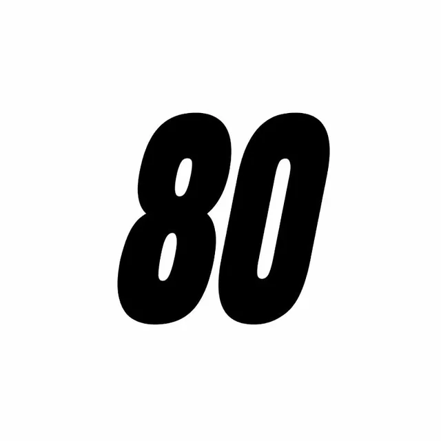 YJZT 14CM*14CM Fashion Number 80 Vinyl Decal Car Sticker Graphical ...