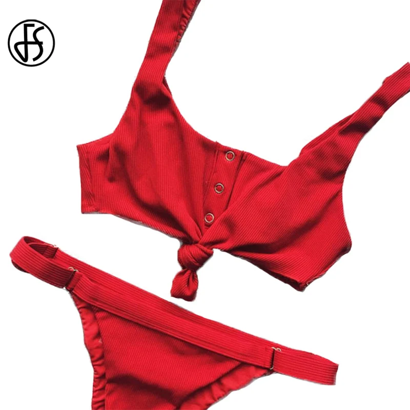 Fs Bandage Bow Swimsuit For Women Triangle Bikinis Set Brazilian 2017
