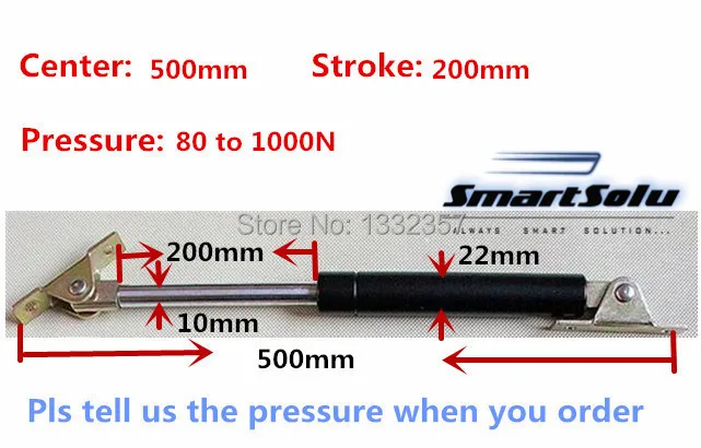 Free shipping 80 to 1000N force 500mm central distance, 200 mm stroke ...