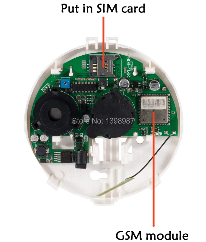 Купить Бесплатная доставка gsm сигнализация детектор дыма с строй на ...