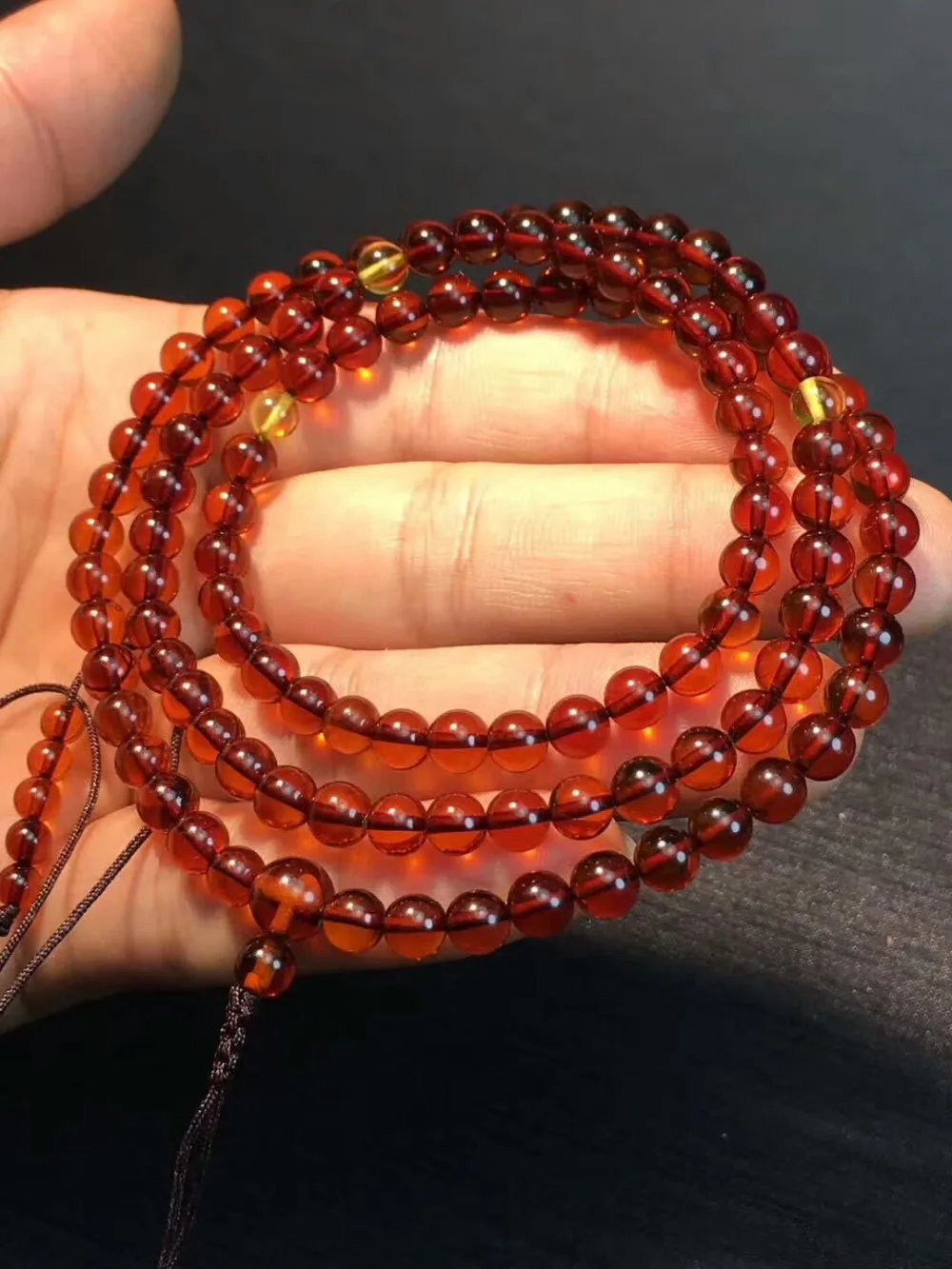 Genuine Natural Blood Red Amber 6mm Gemstone Crystal Round Beads Fine ...