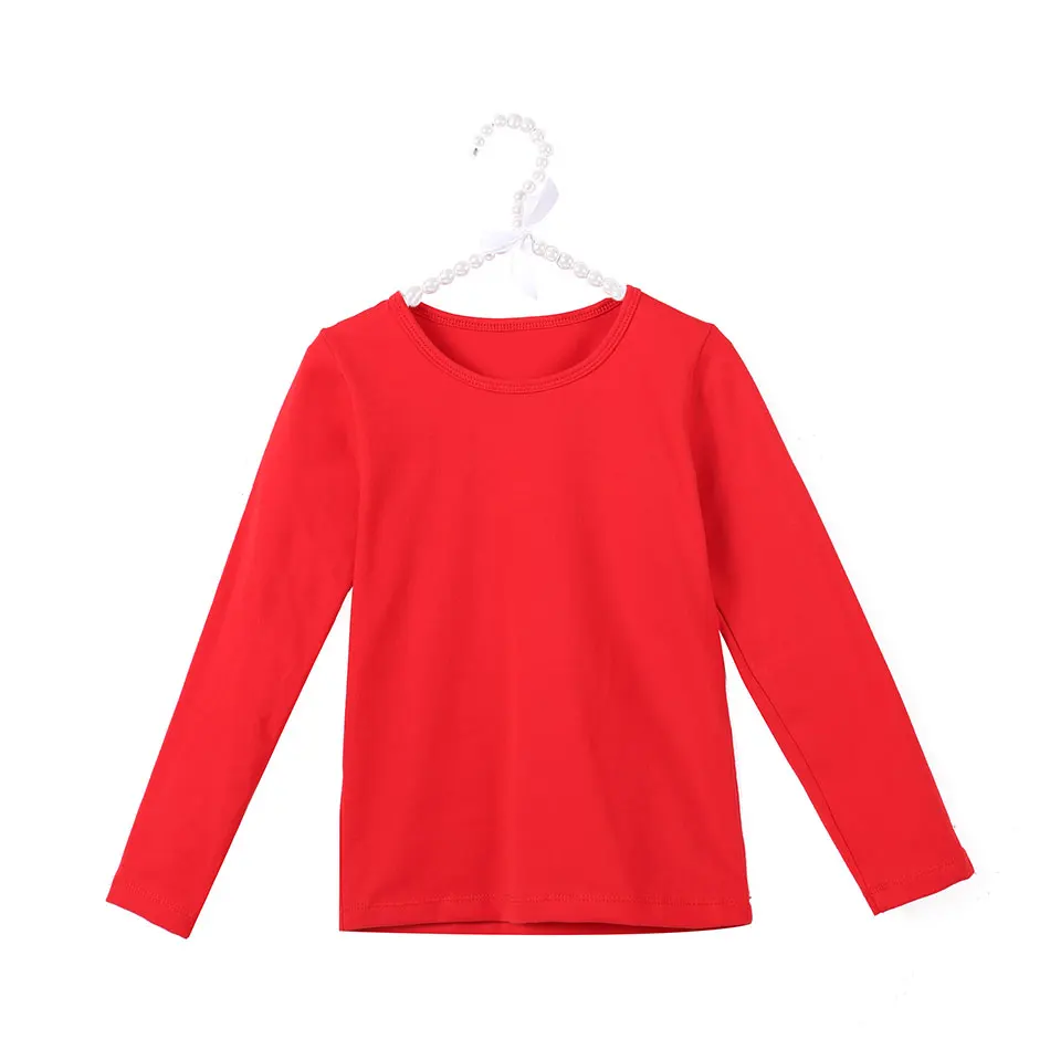 Cotton Long Sleeve Kid Top Clothes for Baby Kids Christmas Solid White ...