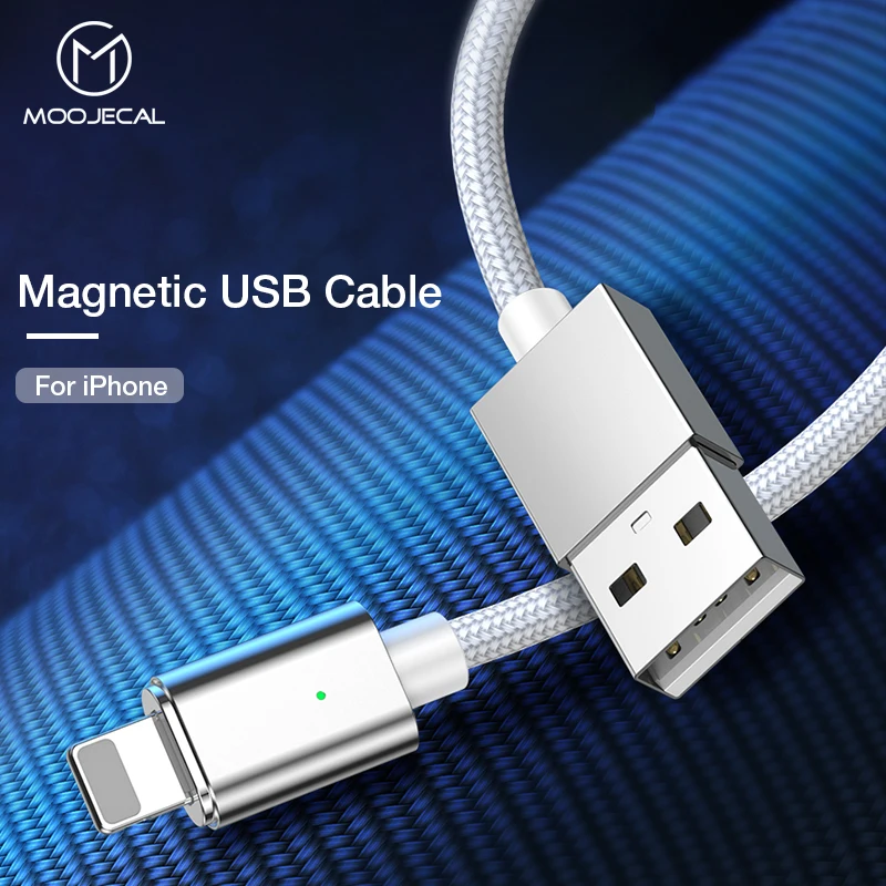 USB Cable For iPhone XS MAX X 7 8 6s Magnetic Cable Charger Auto ...