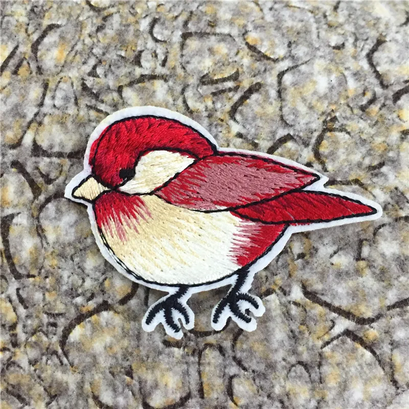1Piece Red Bird Animal Iron On Patch Embroidered Applique Sewing Patch ...