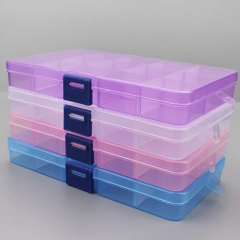 1pcs Plastic 6/815 Storage boxes Slots Adjustable packaging transparent ...