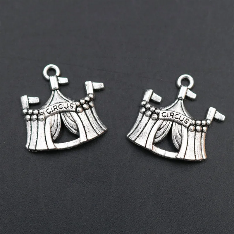 WKOUD-10pcs-Silver-Color-Circus-Tent-Charm-Hip-Hop-Necklace-Bracelet ...