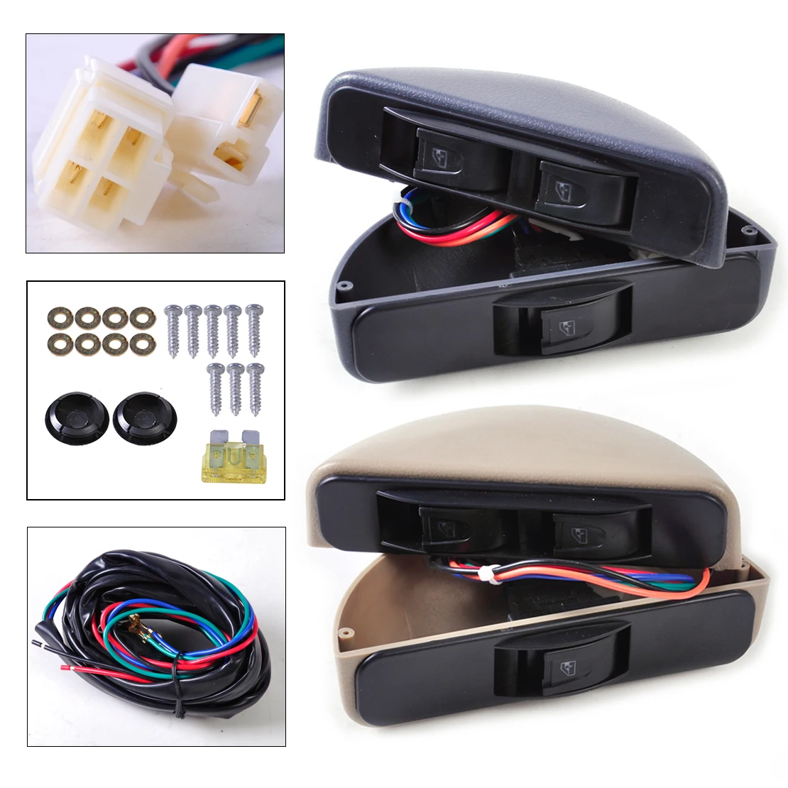 DWCX-Car-Front-2-Door-12V-Power-Window-Lock-Kit-3-Rocker-Switch ...