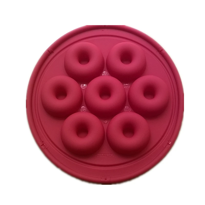 1pc Baking Tools 7 cavity Mini Donuts Mold Platinum Silicone Cute Cake ...