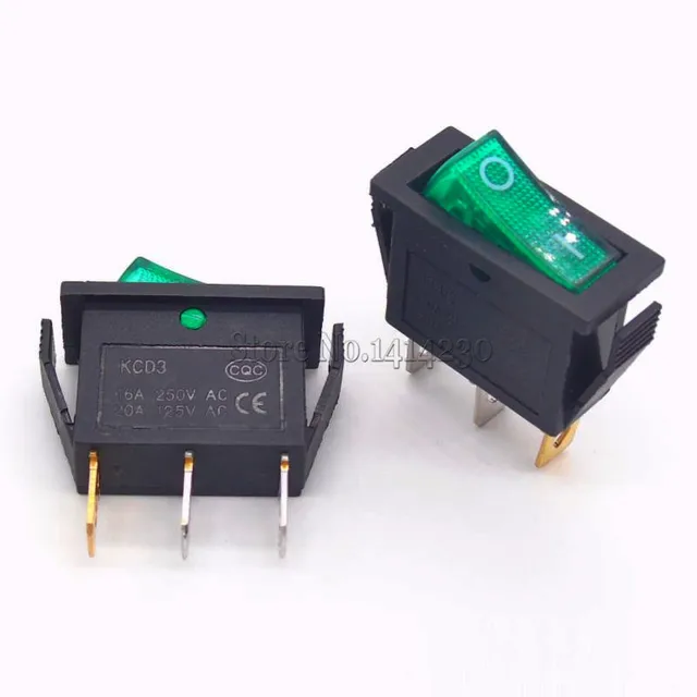 Kcd3 Rocker Kapcsoló 16A 250V 20A 125Vac 2Pin/3Pin On-Off-On 2/3Posion ...