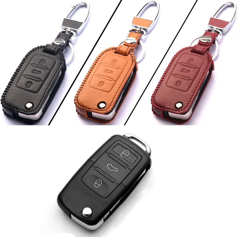 Teeze New 3 Buttons Pu Leather Remote Keychain Holder Case Cover For ...