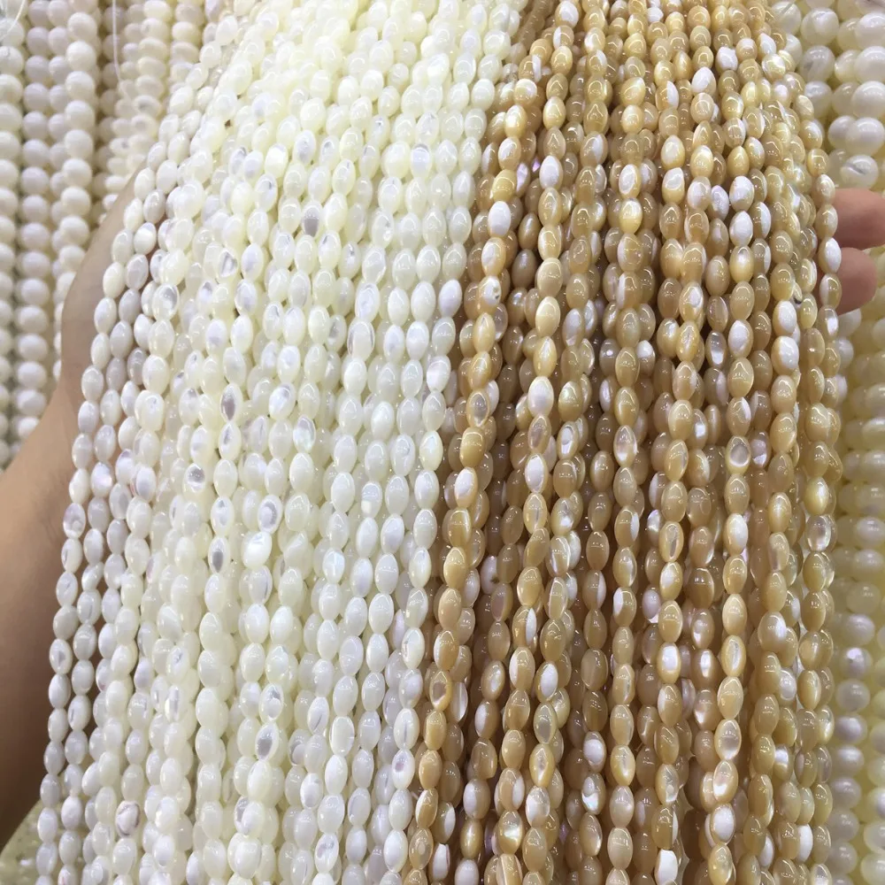 Bracelet Necklace | Rice Beads Shell - Natural Shape Shell Stone White ...