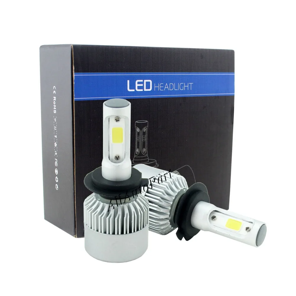 2Pcs Auto CAR H4 LED H7 H11 H8 9006 HB4 H1 H3 HB3 COB S2 Car Headlight ...