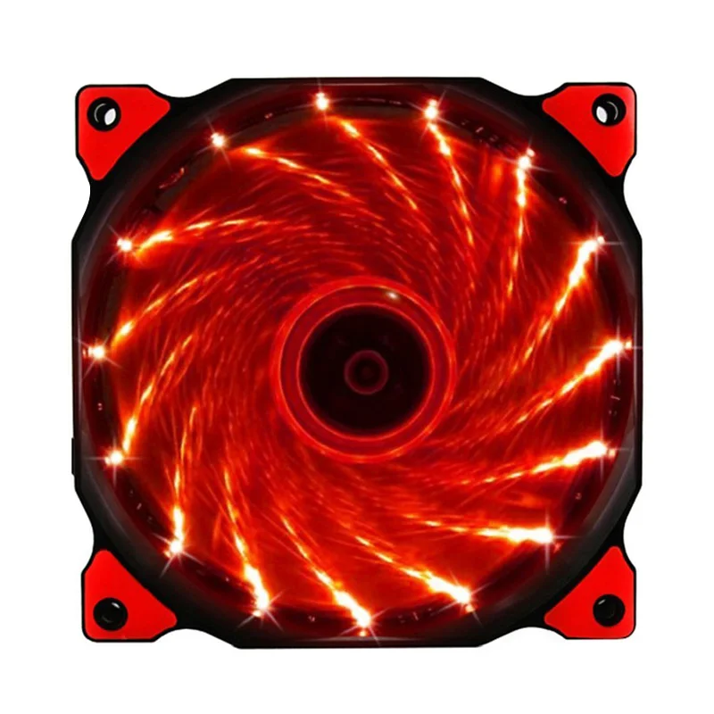 Rovtop ABS Computer Cooling Fan Streamer Silent 15 Lights 12cm LED ...
