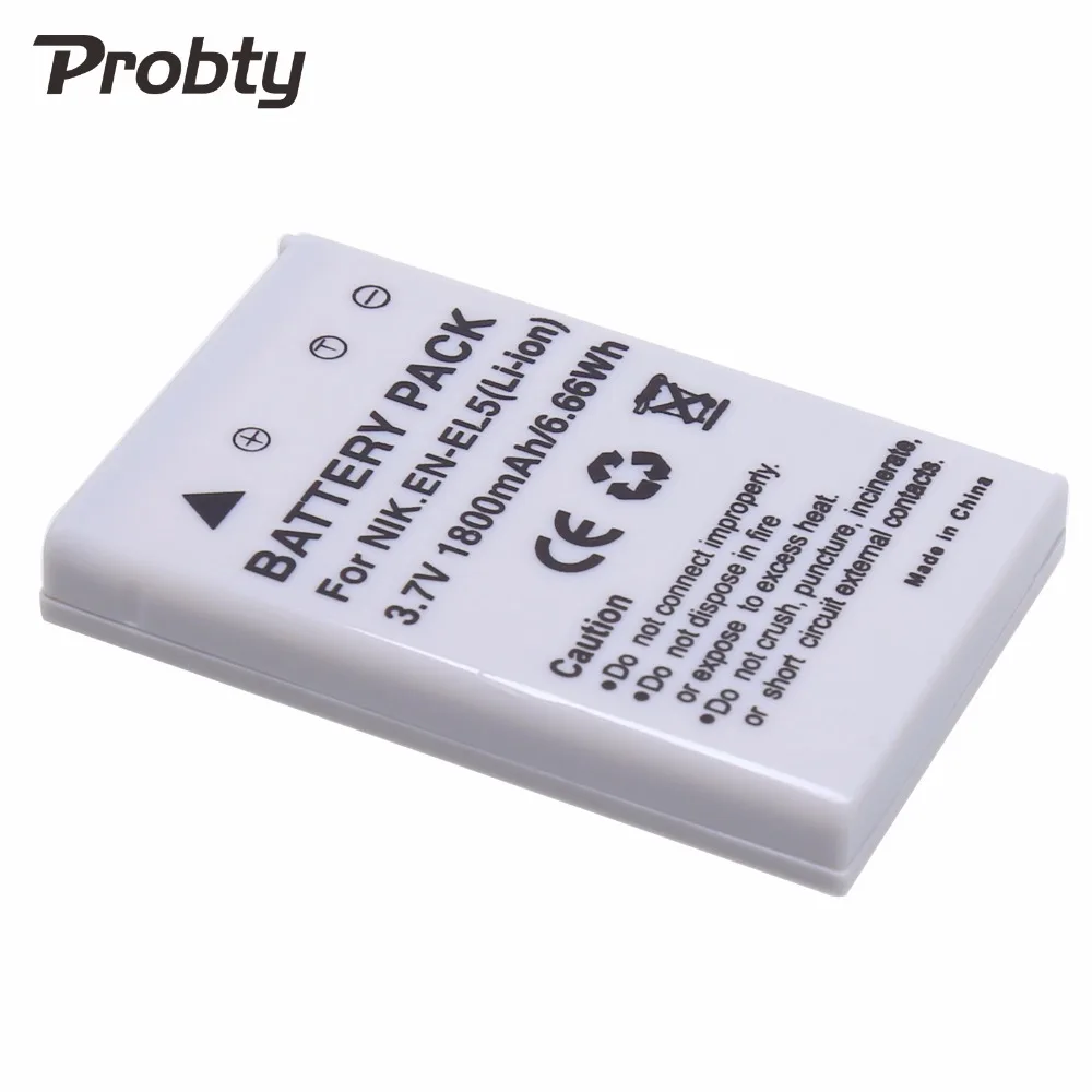 PROBTY batería recargable para cámara Nikon, EN EL5 de 1800mAh EN EL5 ...