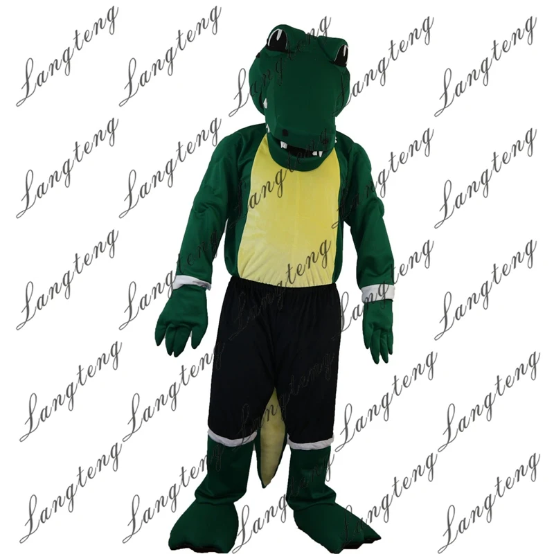 2018 New Hot Sale Green Crocodile Mascot Costume Adult Size Halloween Outfit Fancy Dress Suit