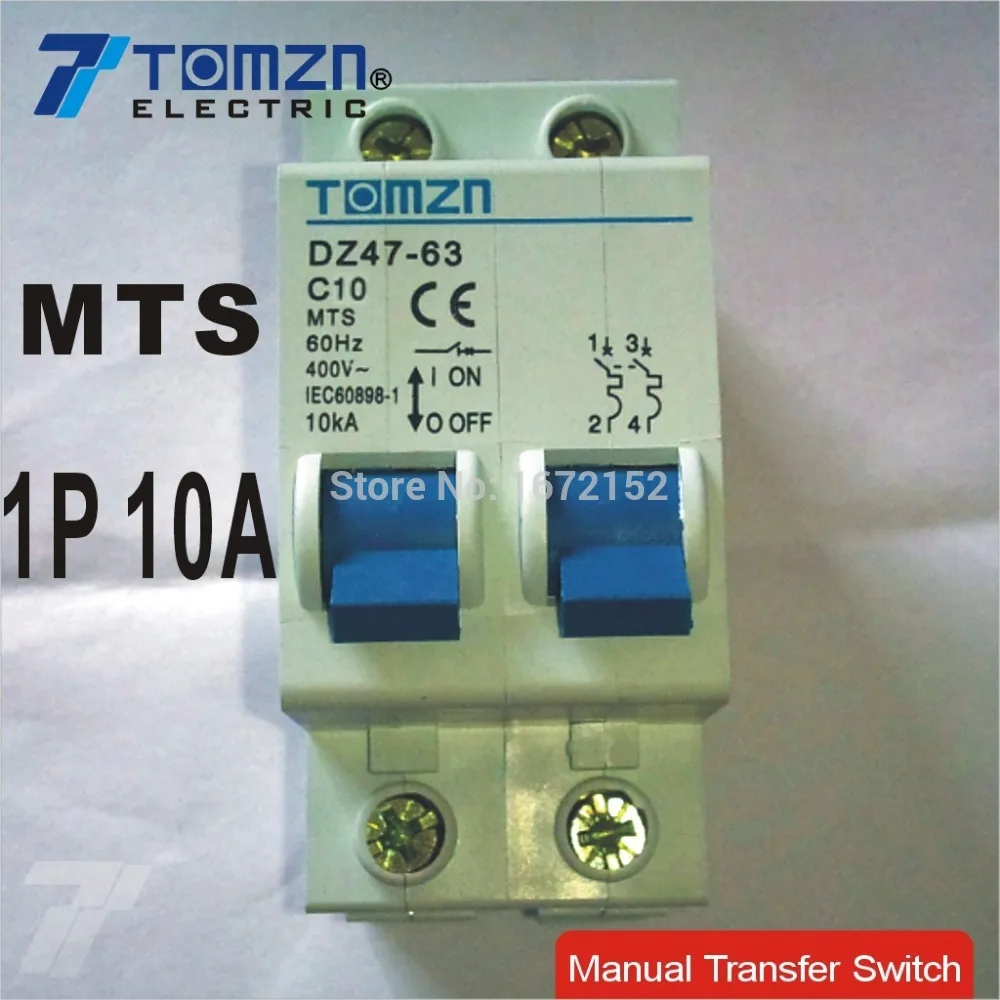1P 10A MTS Manual transfer switch Circuit breaker MCB 50HZ/60HZ 400 ...