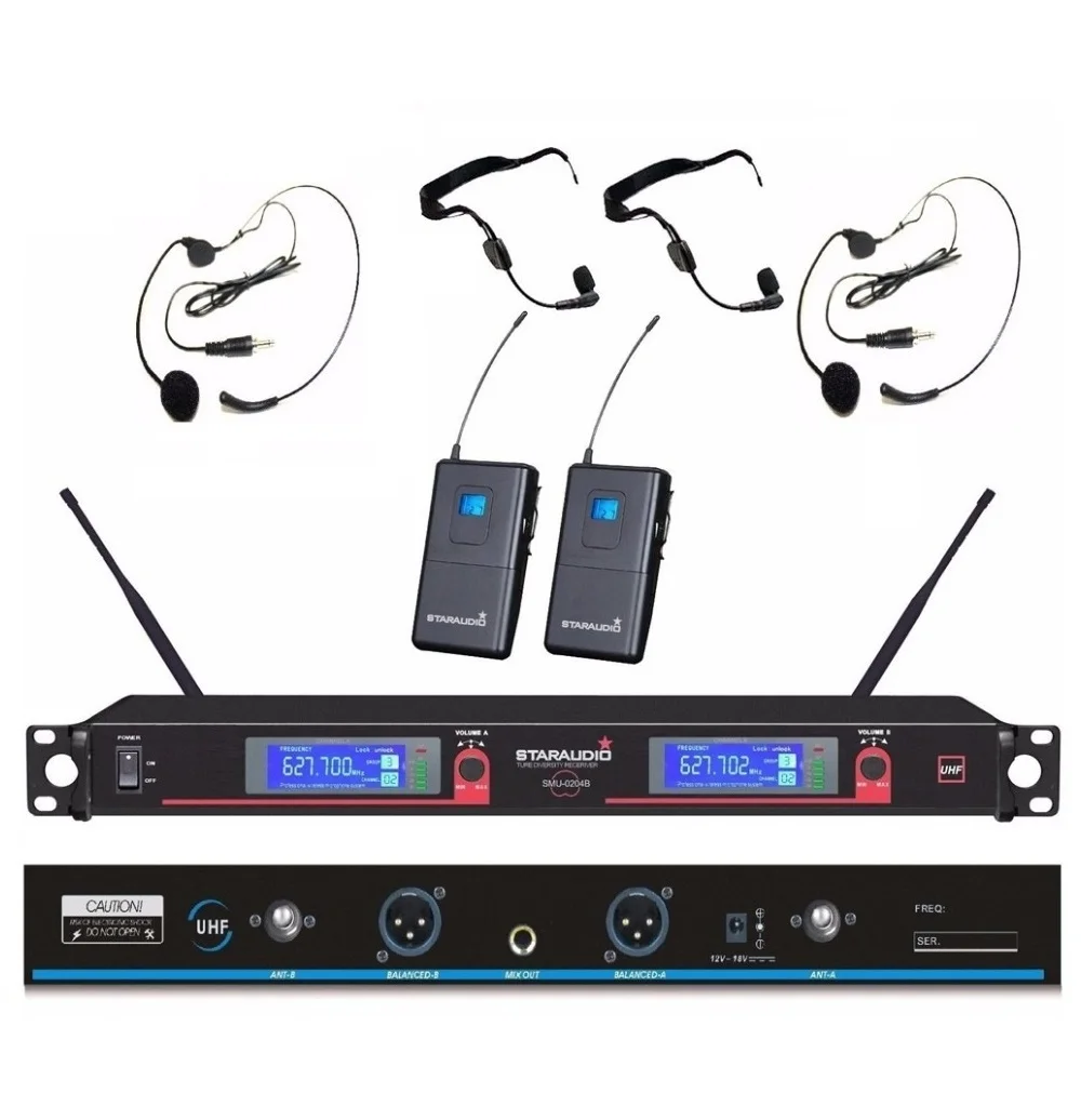 STARAUDIO 2Ch Professional DJ UHF Wireless Headset DIGITAL DISPLAY ...