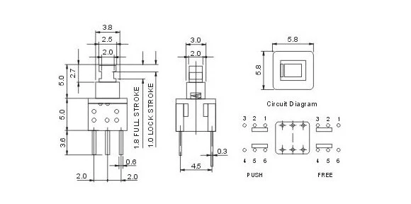 7x7 Push Button Switch DIP PIN Push Button Self-Locking, 41% OFF