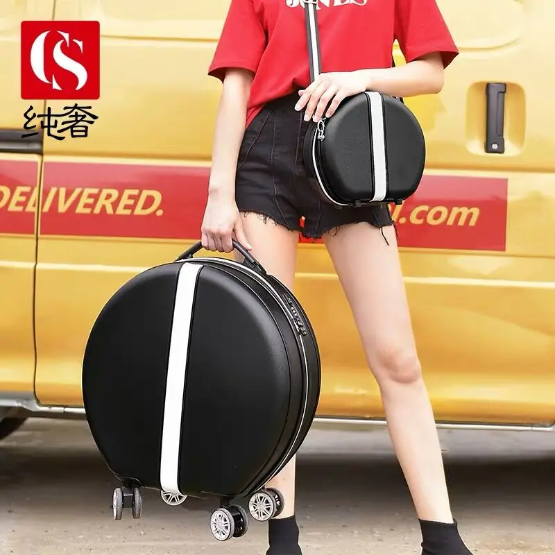 2021-New-Cute-round-Travel-Bag-Rolling-Luggage-sets-Women-girl-18-inch ...