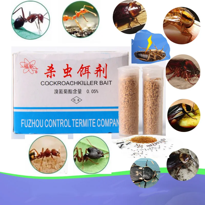 2 bottle 2.2g new High Effective Cockroach Killing Bait Powder Black ...