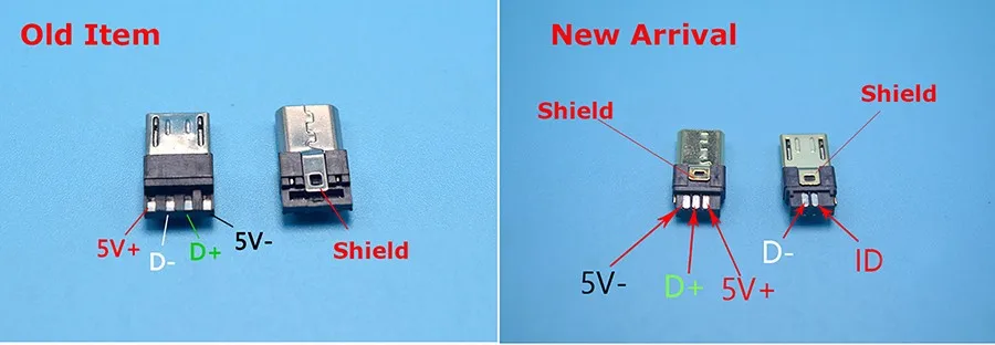 Купить бесплатная доставка 10 компл. Кабель 5pin микро-USB штекер ...