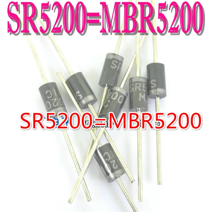 50PCS MBR5200 MBR5200A SR5200 5A/200V|Replacement Parts & Accessories ...