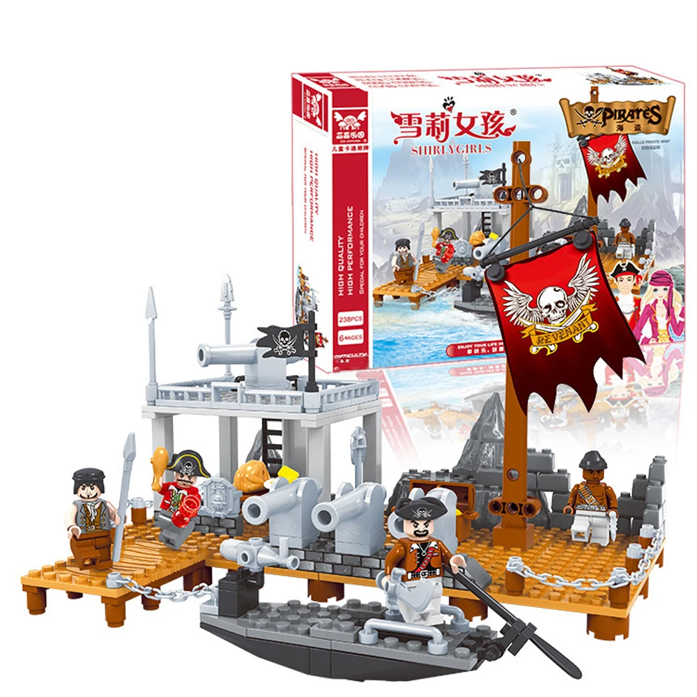 238 Pieces/Sets Pirates and Ship Model Building Blocks Toys Small ...