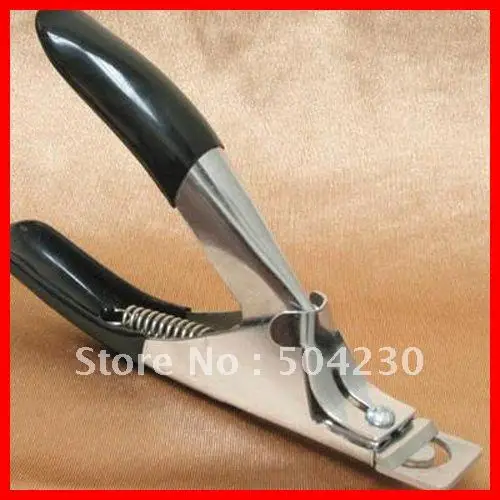 Black False Nail Art Edge Cutter UV Acrylic Stainless Nail Clipper ...