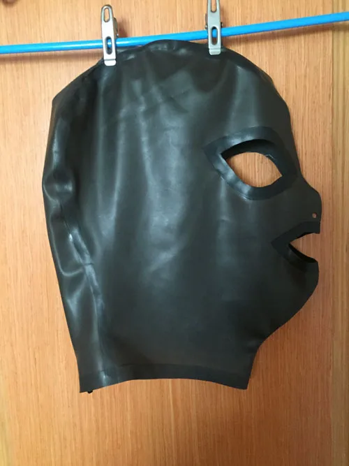 Crazy club_Sexy Latex Hood Transparent splice Mask With Open Eyes with ...