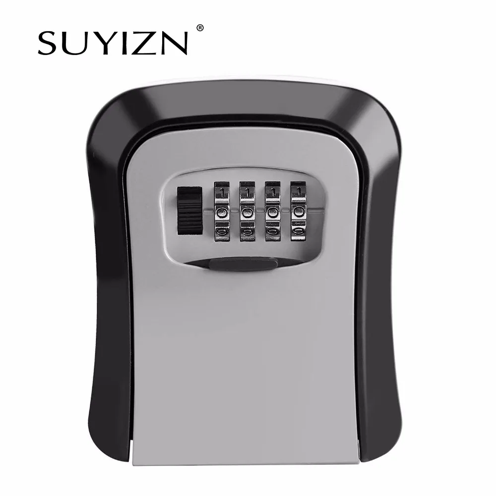 Key Lock Box Wall Mounted Zinc Alloy Key Safe Box Weatherproof 4 Digit