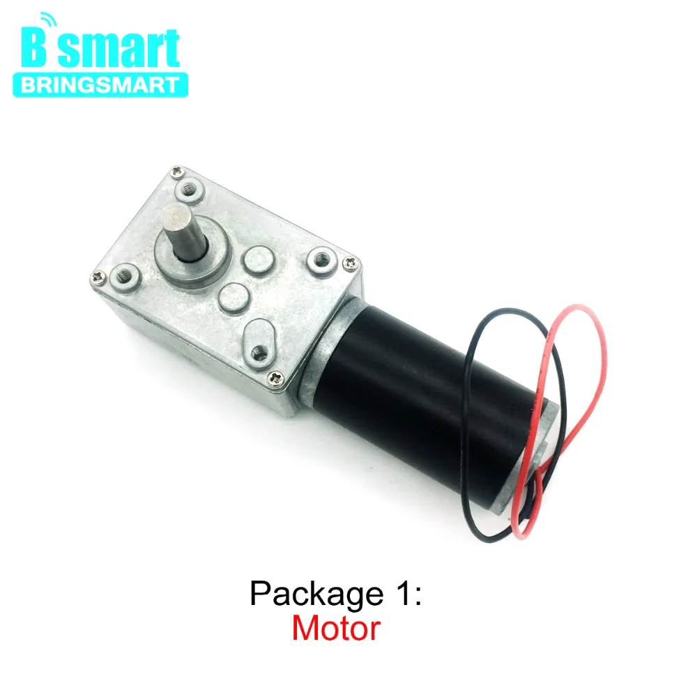 Bringsmart A58 12v 12rpm Dc Worm Gear Motor Kits 70kg.cm Bracket Speed ...