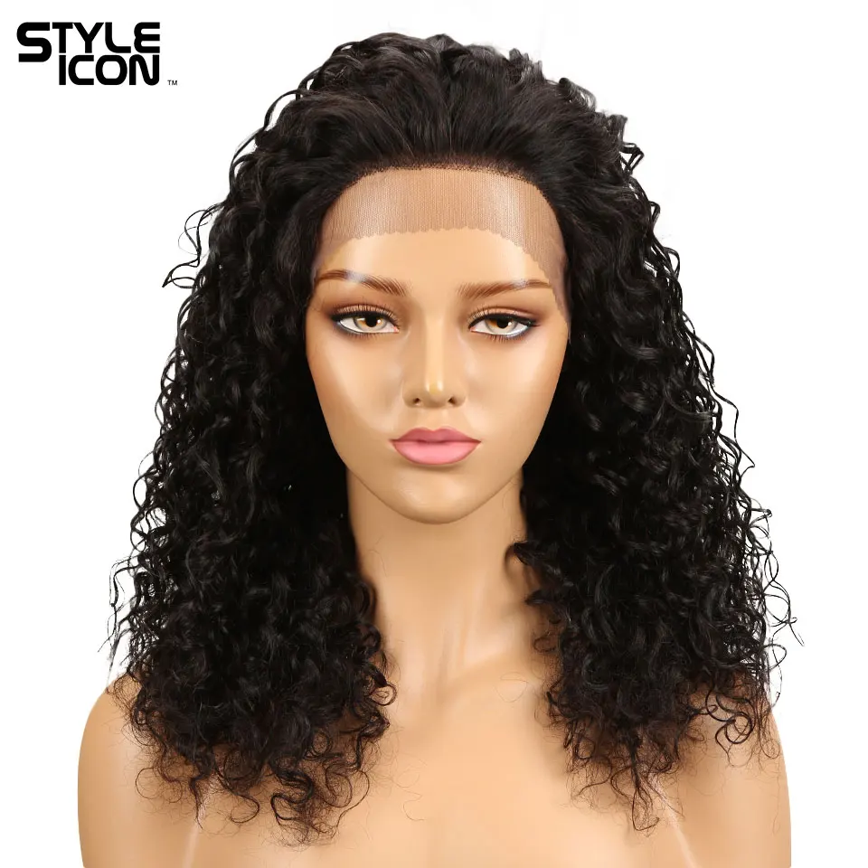 Styelicon Curly Human Hair Wig 4x4 Lace Front Wigs 100 Brazilian Kinky