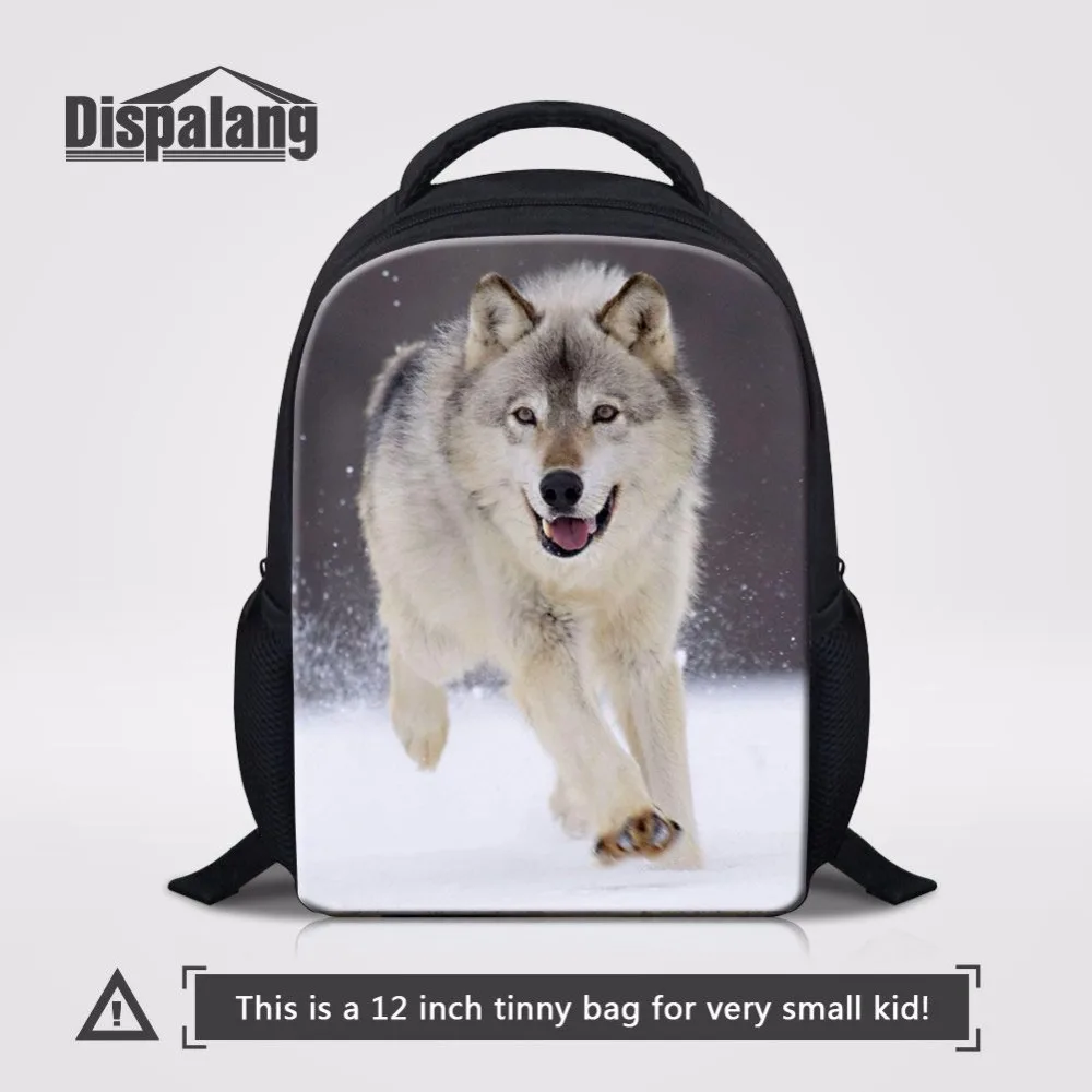 Dispalang Cool Wolf Printing Polyester Children Backpacks 12 inch ...