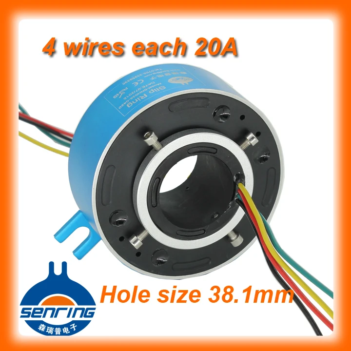 Senring manufacture slip ring 4 wires each 20A with bore size 38.1mm ...