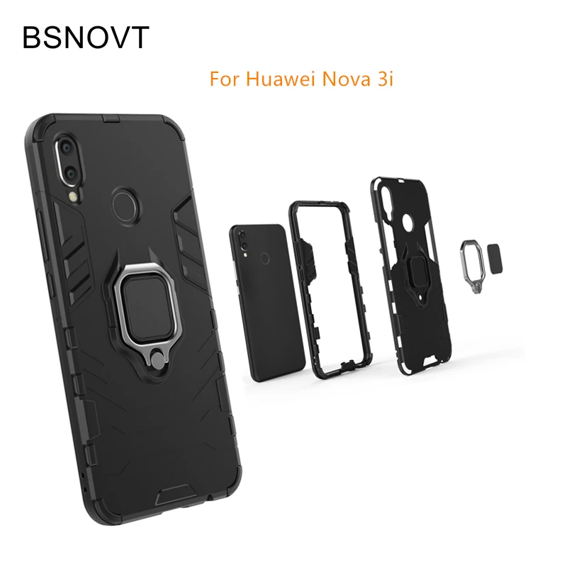 BSNOVT Huawei Nova 3i Case Huawei Nova 3i Shockproof Cover Finger Ring ...