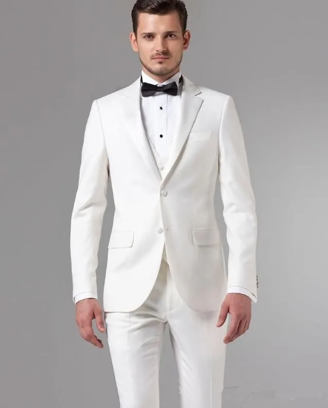 Hot Sales White Color Groomsmen Wedding Suits Custom Made Men's Prom ...