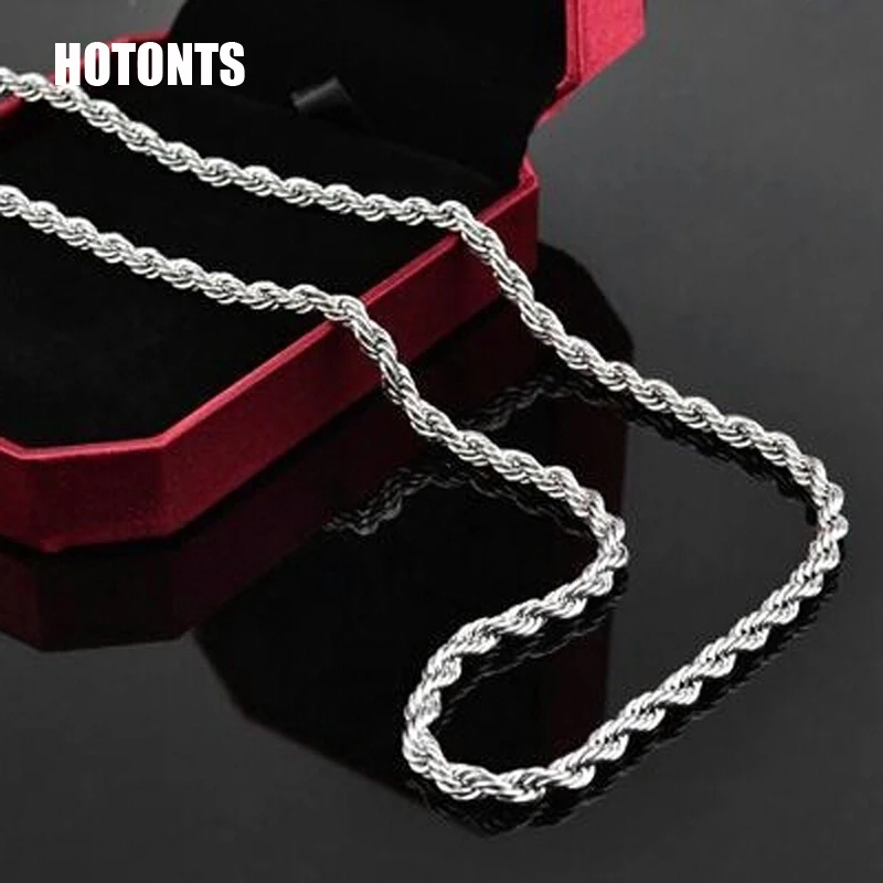 N067 hombres mujeres 925 Twisted Collares de cadena al por mayor ...
